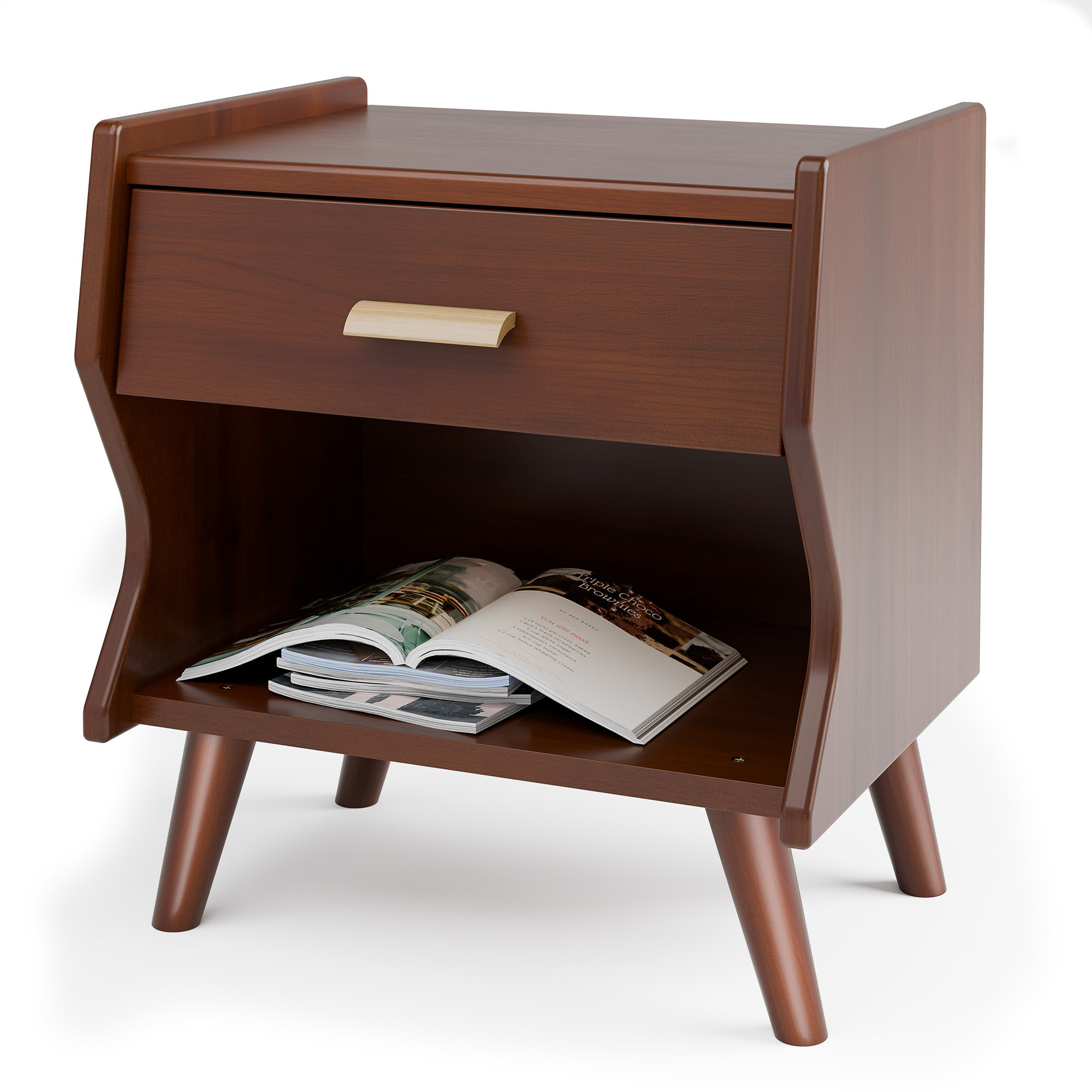 Rubberwood nightstand store